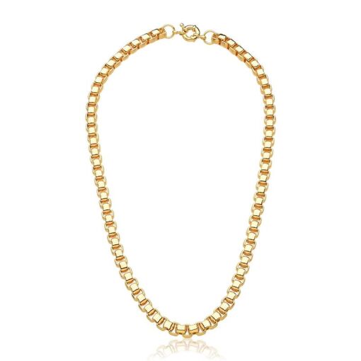 COLAR COM ELOS QUADRADOS E LISOS COM FECHO BOIA