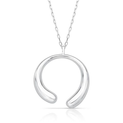 COLAR COM PINGENTE ABAULADO CURVO E LISO